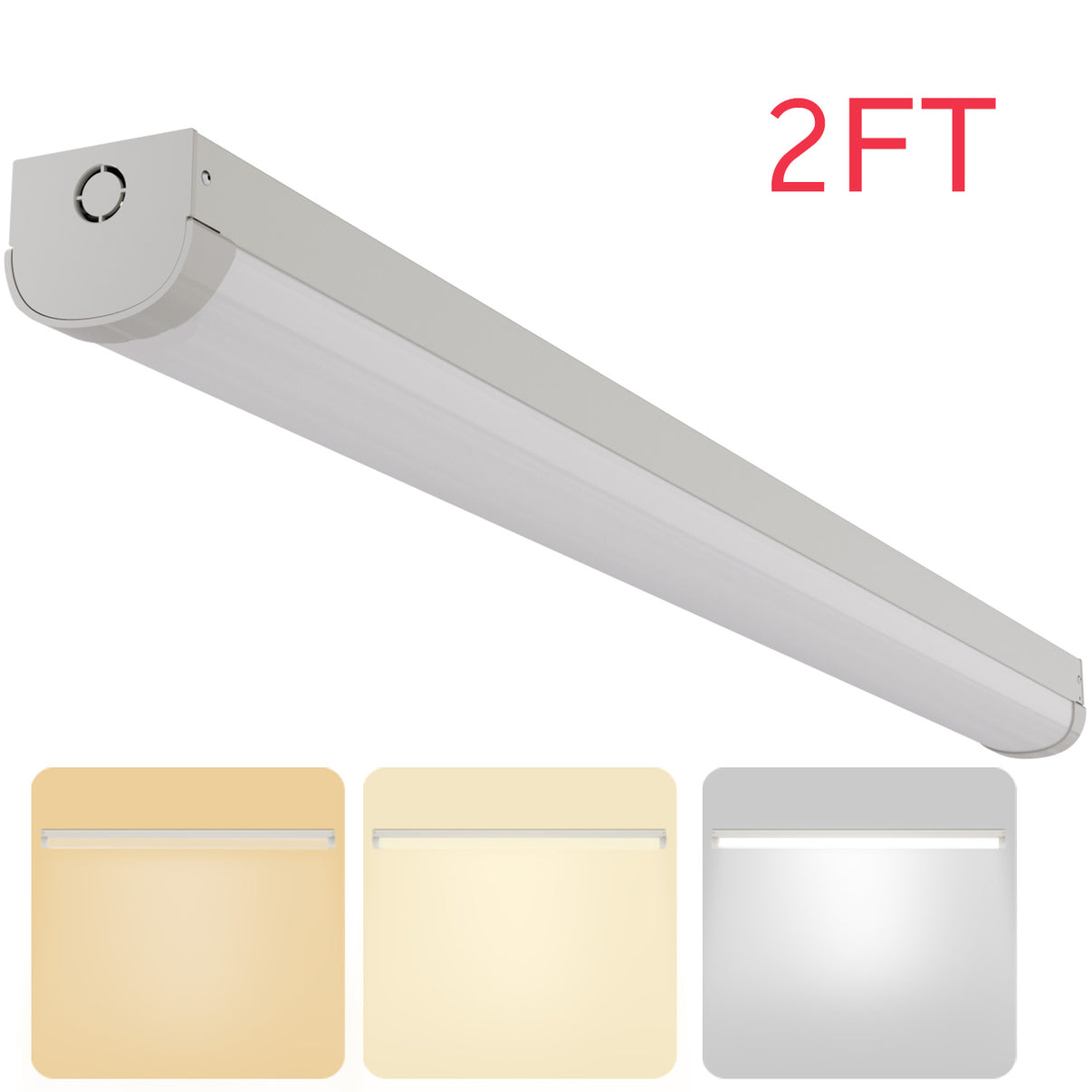 Walrusled 2FT LED Linear Strip Batten Light Fixture 2 Wattages/2 Lumen